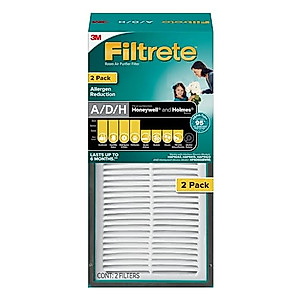 Filtrete Allergen Reduction True HEPA Room Air Purifier Filter, 2 Pack, Size 9.96 in. x 4.69 in., Works with Filtrete FAP-TT-ADH device