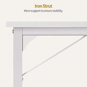 CubiCubi Computer Desk 40" Study Writing Table for Home Office, Modern Simple Style PC Desk, White Metal Frame, White