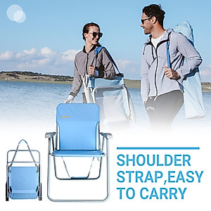 #WEJOY Folding Webbed Lawn Beach Chair,Lightweight Portable Chairs for Outside with Hard Arm