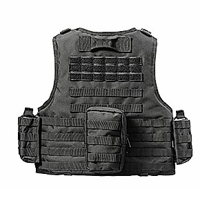 YAKEDA Outdoor Tactical Airsoft Vest Adjustable Fit Adult (Black)