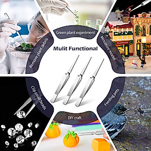 Minatee 3 Pieces Reverse Tweezers Locking Tweezers for Crafting Cross Locking Electronics Tweezers Reverse Action Forceps Reverse Tension Tweezers Stainless Steel Craft Jewelry Electronics Laboratory