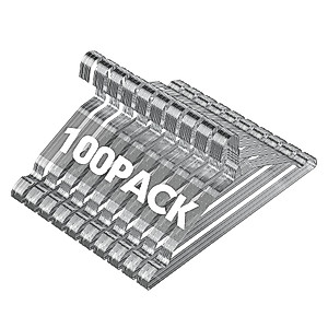 SPECILITE Wire Hangers 100 Pack, Metal Wire Clothes Hanger Bulk for Coats, Space Saving Metal Hangers 16.7 Inch Ultra Thin Non Slip with Groove, for Standard Size Suits, Shirts, Pants, Skirts-Silver