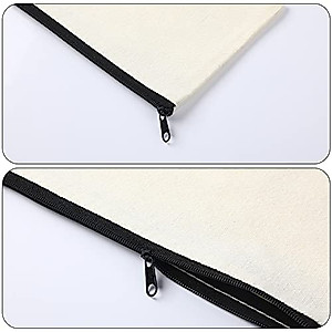 SEPGLITTER 4PCS Blank DIY Craft Bag Canvas Pouch Zipper Pen Pencil Case Cotton Invoice Pouch Bulk Cosmetic Bags for Makeup Travel Toiletry Storage 8.3 × 4.7 Inch（White）