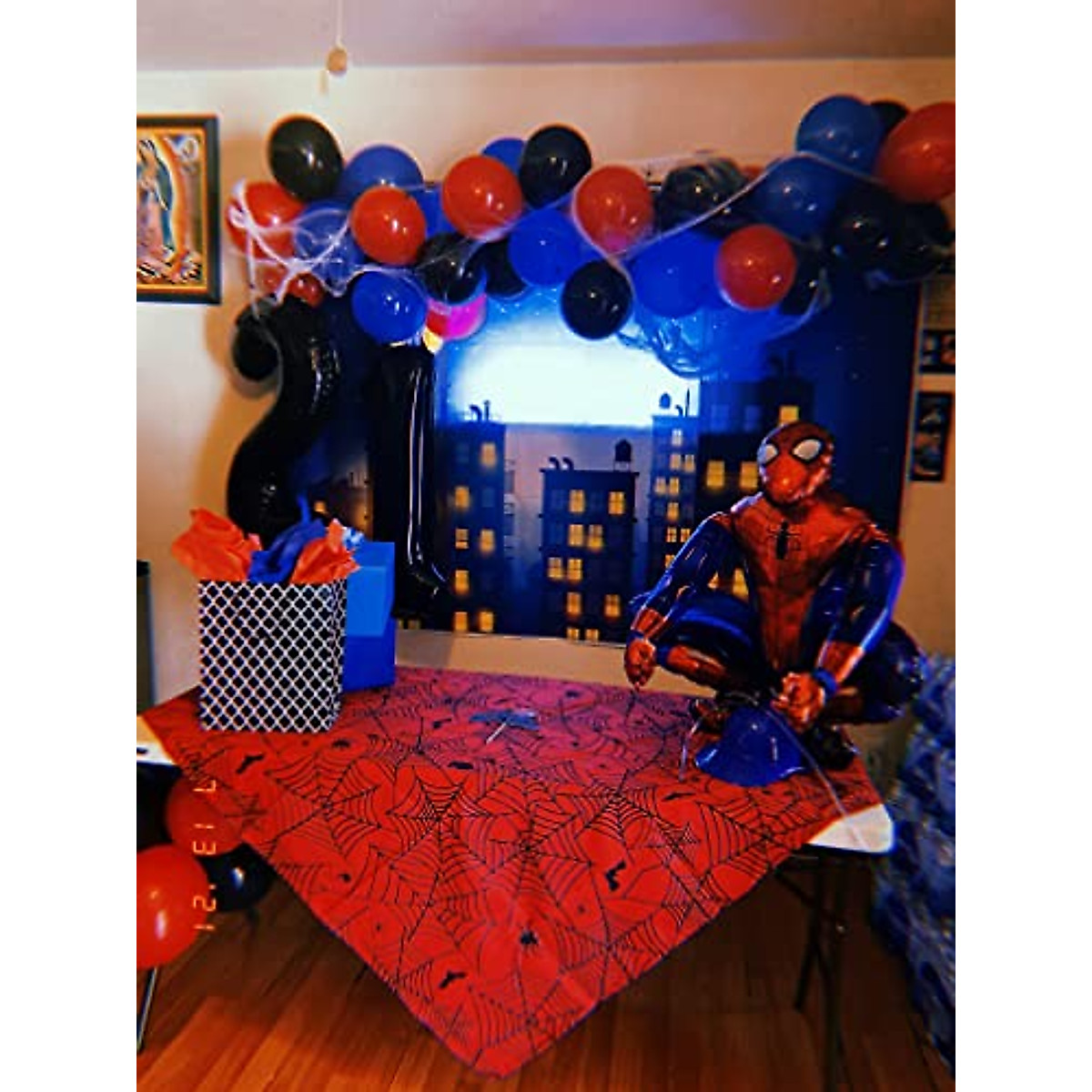 Super Hero City Photography Backdrop Beautiful Moon Supermen Theme Background Boy Birthday Party Banner Photo Studio Props Vinyl 7X5FT