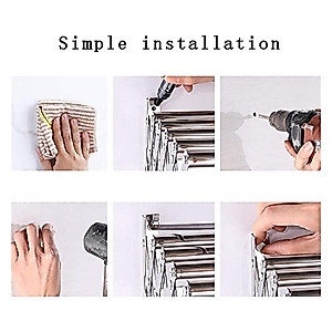 XMCX Foldable Laundry Drying Rack Wall Mounted Clothes Airer Compact Portable Collapsible Easy Storage Large Capacity Drying Rods Dryer (Size : 50cm/19.7inch)