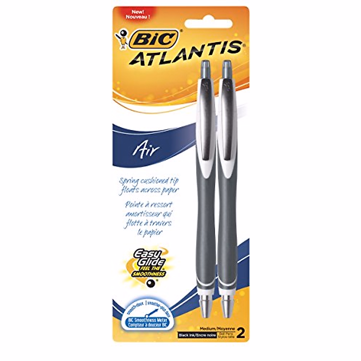 BIC America Atlantis Easy Glide Retractable Ballpoint Pens VCGRP21-BLK