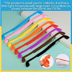 YGDZ Glasses Strap, 8 Pack Kids Eyeglasses Sunglasses String Strap Glasses Band Holder Eyewear Retainer, Silicone Elastic Sports Toddlers Glasses Strap with Ear Grip Hooks, 8 Colors