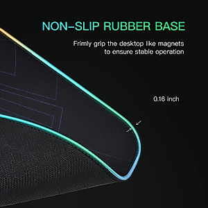 OHAHO RGB Gaming Mouse Pad Large, Over Sized Glowing LED Extended Mouse pad, Non-Slip Rubber Base Computer Keyboard Mouse Mat (Blue 31.5" x 11.8")