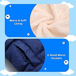 Mfmiudole Baby Boys Girls Winter Coats, Thick Hooded Down Kids Infants Toddlers Winter Warm Jacket Outerwear for 2-7 Years (Blue, 4-5T)