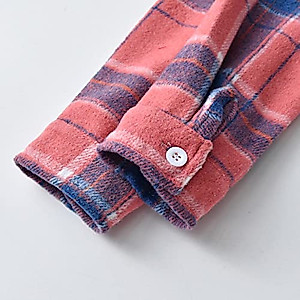 Buy Again My Orders Plaid Shirts for Girls Toddler Baby Boys Girls Flannel Plaid Shirt Long Sleeve Lepel Button Down Back Letters Print Shacket Coat Top