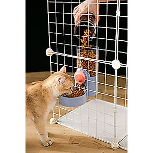 Kenond 40oz Hanging Automatic Pet Food Water Dispenser, Auto Gravity Pet Feeder and Waterer Set, Cage Cat Food Bowl Dog Feeding Station for Puppy and Kitten Rabbit Chinchilla Hedgehog Ferret …