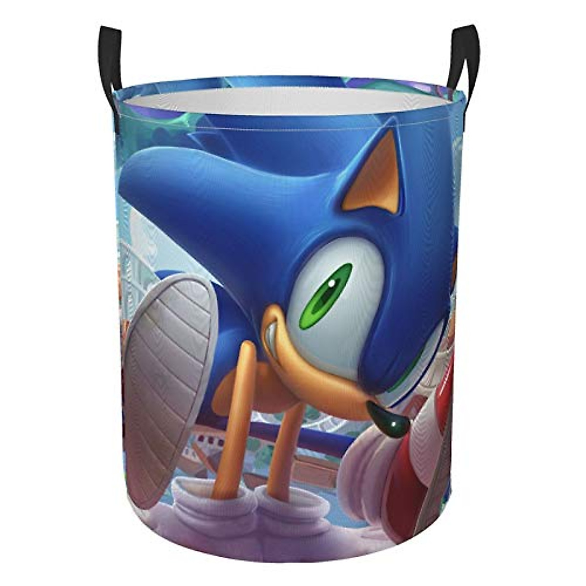 ZHANGJQ Soni_c Hedg-ehog Laundry Hamper Large Laundrys Basket Waterproof Foldable with Handles 38L Round Storage Bag,Bathroom/Bedroom/Dorm