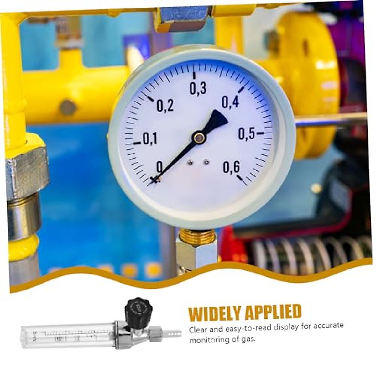 OKUMEYR 3pcs Barometer Carbon Dioxide Flowmeter Measurement Flowmeter Argon Flowmeter Flow Meter Flowmeter Tube for Air Carbon Dioxide Flow Indicator Regulator Aluminum Alloy Transparent