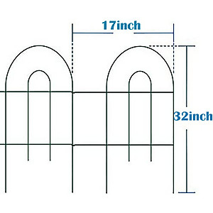 Green Garden Fence Lawn Yard Folding Fence 32 Inch (H) x 10 Feet (L), Pack of 5 Sets,Overall Length 50 Feet(L),Landscape Panel,Patio Fences Flower Bed Section Panel Decorative Fence
