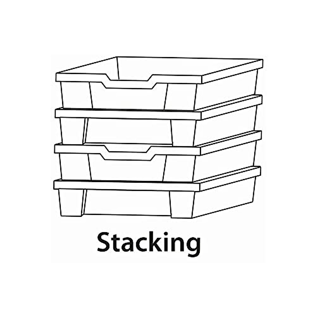 Gratnells Shallow F1 Storage Tray, Pack of 8, Heavy Duty School, Industrial & Utility Storage Bins, 12.3" x 16.8" x 3" (Translucent)