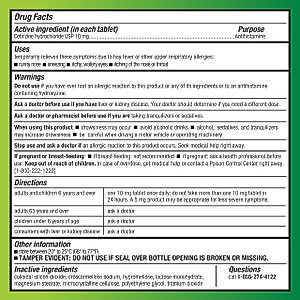 Amazon Basic Care 24 Hour Allergy Relief, Cetirizine Hydrochloride Tablets, 10 mg, 300 Count (Packaging may vary)