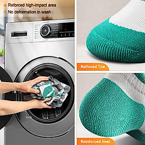 BULLIANT Socks For Women 6Pairs-Womens Athletic Ankle Socks No Show Cushioned for Walking Running-Compression Arch Support(6Pairs,Shoes Size:Women 6-8)