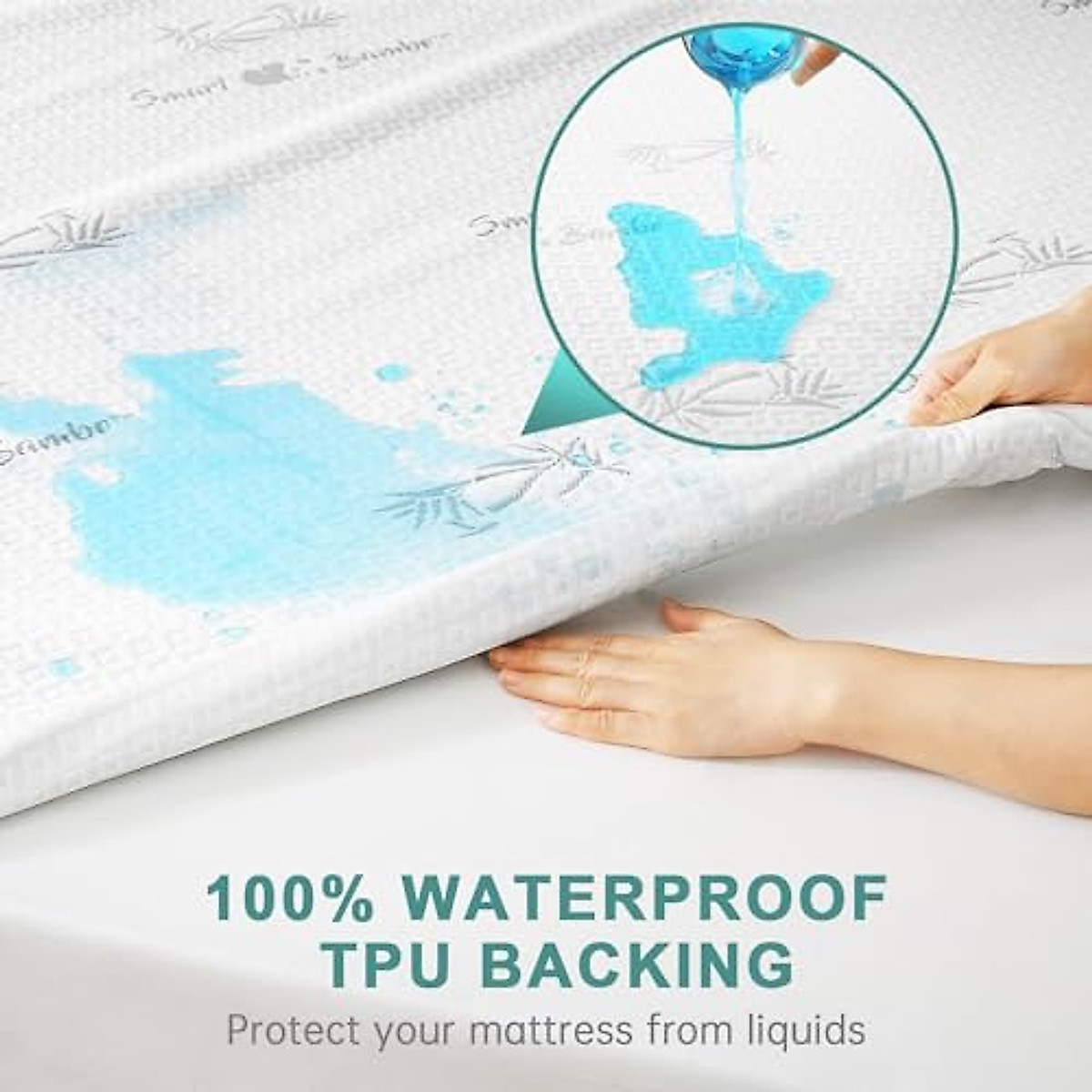 HUXMEYSON Queen Mattress Protector, Fully Waterproof Mattress Protector, Breathable and Noiseless Mattress Cover with 8-21 Deep Pocket, 60 x 80 Inch