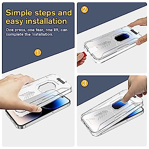 Hocents. [2+2 Pack] Tempered Glass Screen Protector Compatible with iPhone 14 Pro 6.1 inch with Camera Lens Protector [Auto-Alignment Tool] [EZ Kit] [Anti-Scratch] [Case Friendly] [HD Clear]