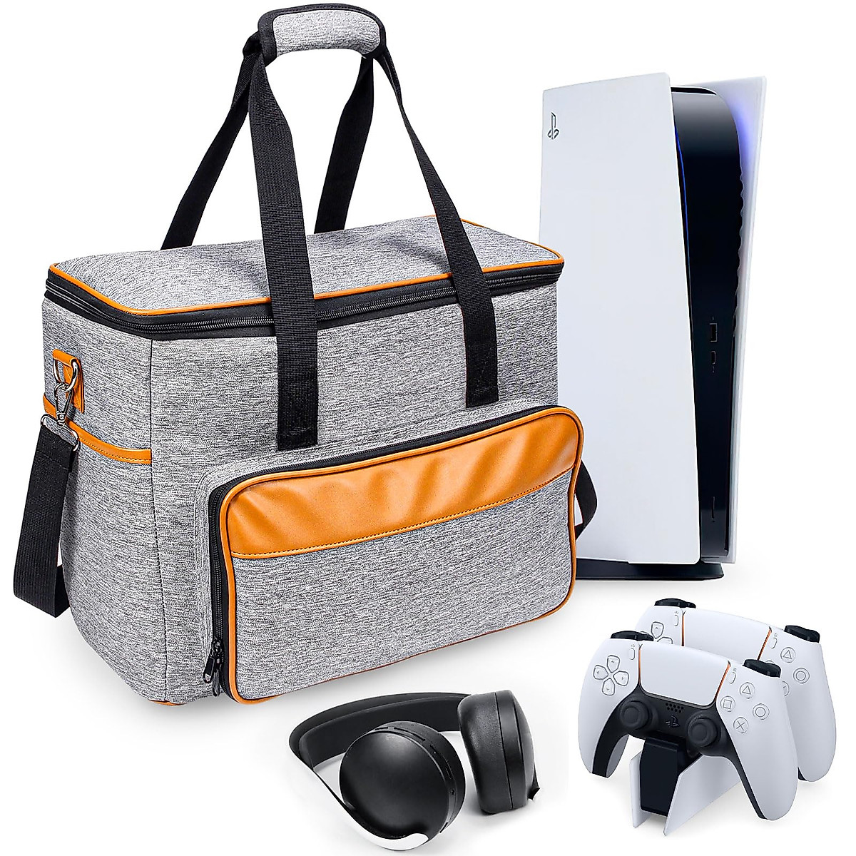 FPVtosky Carrying Case for PS5/ PS5 Slim, Large Travel Bag for Playstation 5, Protective Storage Carry Case Compatible with Playstation 5 Console Accessories