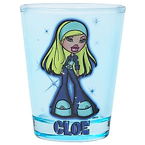 Silver Buffalo Bratz Airbrush Sparkle 4-Pack Mini Glass Set, 1.5 Ounces