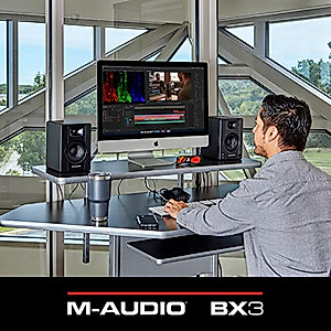 M-Audio BX3 3.5" Studio Monitors, HD PC Speakers for Recording and Multimedia with Music Production Software, 120W, Pair