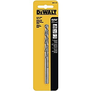 DeWalt DW1119 19/64" Black Oxide Split Point Drill Bit