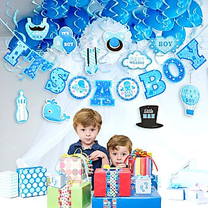 PH PandaHall 60 Sets Baby Shower Favor Boxes, Footprints Paper Gift Boxes Newborn Baby Folding Box with Ribbon for Gender Reveal Party Kindergarten Holiday Birthday Party Gift Favor, 2.4x2.4x2.4 Inch