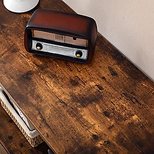 WEENFON Narrow Console Table, 39.4”Long Sofa Table, 3 Tier Entryway Table, Living Room Tables,Rustic Entrance Table for Hallway, Corridor,Kitchen, stairwell,Steel Frame, Rustic Brown