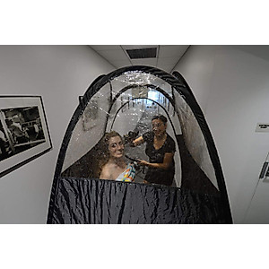 KobbTan Large Deluxe Spray Tanning Pop Up Tent in 1/3 Clear Black Portable Mobile Tan Booth with Carry Case