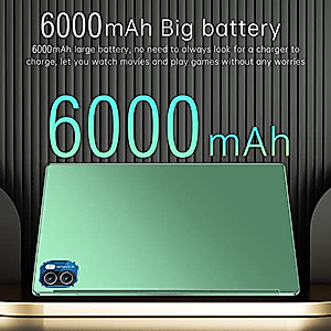 Zopsc 10.1in Tablet for Android11 4G Talking Smart Tablet Support 2.4 5G WiFi 8 256GB 1960 1080 8 20MP MT6753 Octa Core 6000mAh 100 240V Green