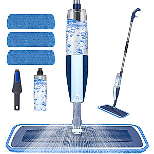 Beyoco Microfiber Spray Mops for Floor Cleaning with 3pcs Reusable Washable Pads - Flat Floor Mop with Refillable Bottle, Dry Wet Dust Mop with Sprayer for Hardwood Laminate Tile Wood Kitchen Floors