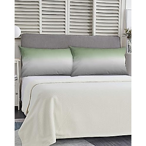 Hokiten California King Pillow Covers Set of 1 - Sage Green Grey Ombre Microfiber Soft Pillowcases with Envelop Closure, Modern Ombre Abstract Art Lumbar Pillow Cover for Sofa/Couch, 20x40 Inches