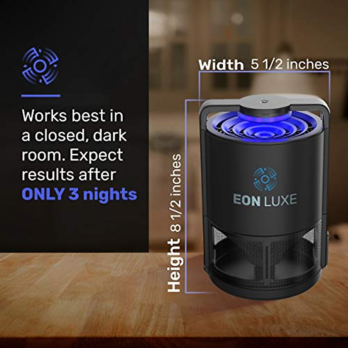 Indoor Insect Trap Bug-Zapper by Eon Luxe Solutions - Catcher & Killer for Gnat, Moth, Fruit Flies, Mosquito - Non-Zapper Traps for Bug Free Home - Catch Flying Insect Indoors via Light and Glue