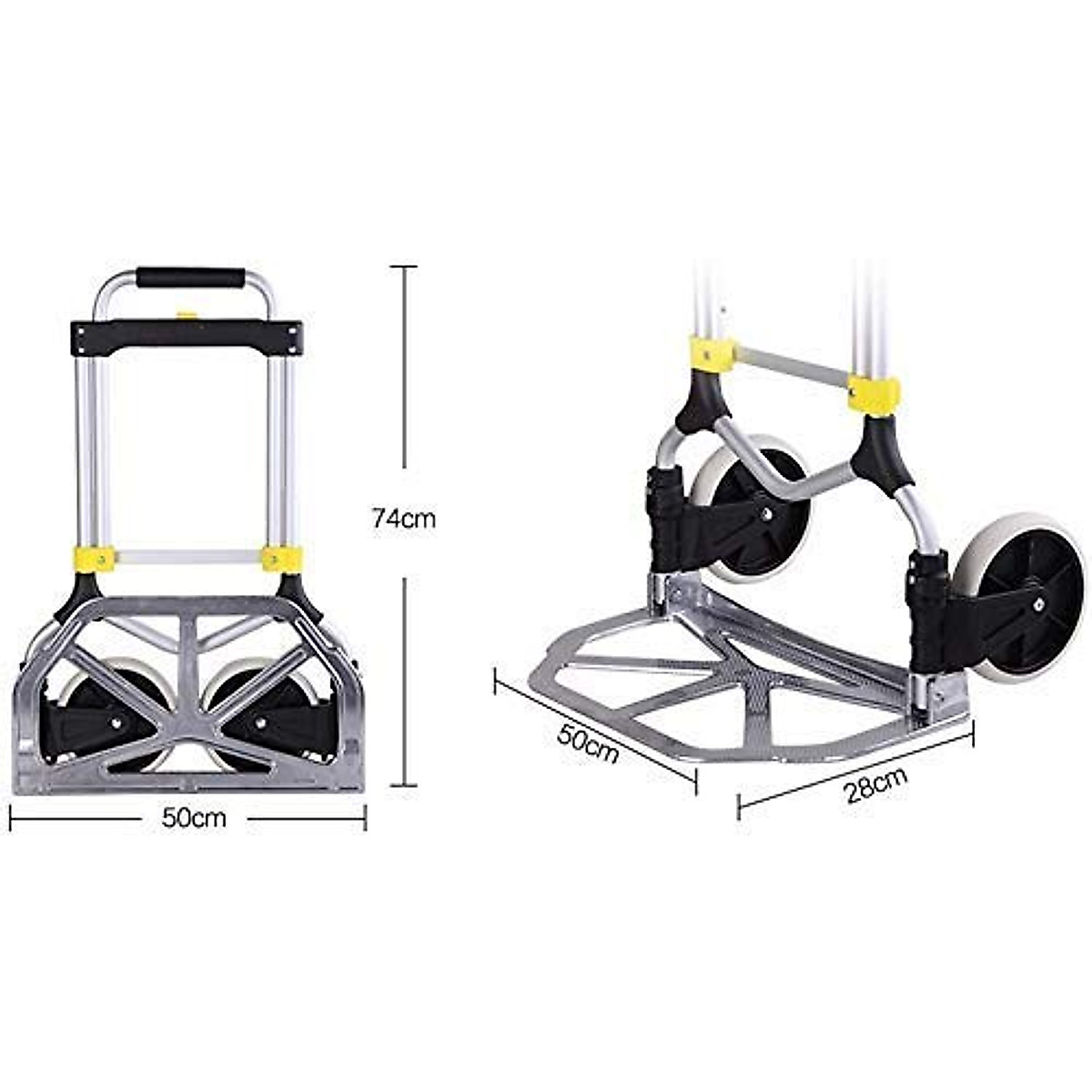 Shopping Trolley on Wheels Multi Function Shopping Cart Lightweight Aluminium Barrow Cart Mini Folding Trolley Storage Hand Trucks,