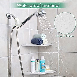 Tyenaza Floating Corner Shelves, White Corner Mounting Shelf,Set of 3 Floating Wall Mounted Storage Shelf for Living Room, Bedroom, Bathroom, Kitchen, Office