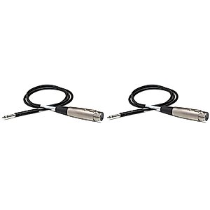Hosa TTX-103F Balanced Interconnect, XLR3F to TT TRS, 3 ft (Pack of 2)