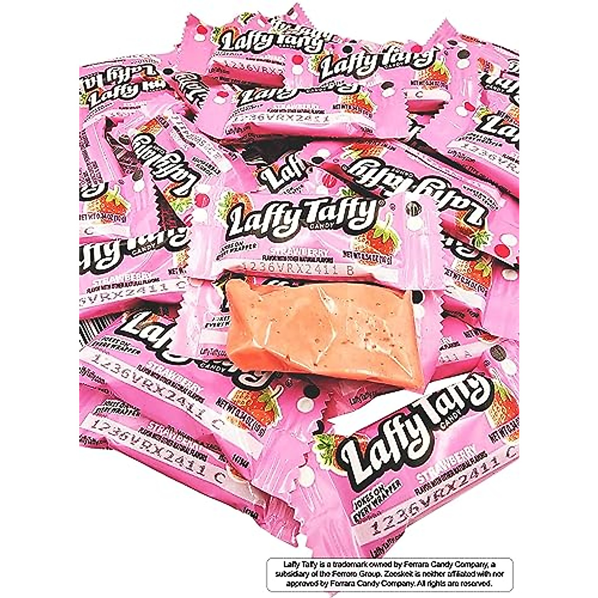 ZEESKEIT Repackaged Laffy Taffy Strawberry Chew Candy 2 Lb, Individually Wrapped Chewy and Tangy, Easter, Birthdays, Kosher Candy