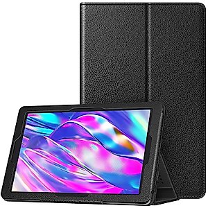 Onn. 10.1" Tablet Powered Case (2024 Model), PU Leather Protective Case [Family Case for Kids] with Multi-Angle Stand Folio Cover Case for ONN 10.1 inch Tablet (Black)