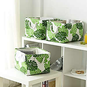 Tegance Storage Baskets Bins for Organizing, Foldable Sturdy Fabric Basket W/Handles, Large Rectangular Decorative Storage Basket for Shelves Nursery Closet Toy Blanket (3 Pack 15.7x11.8x8.3")…