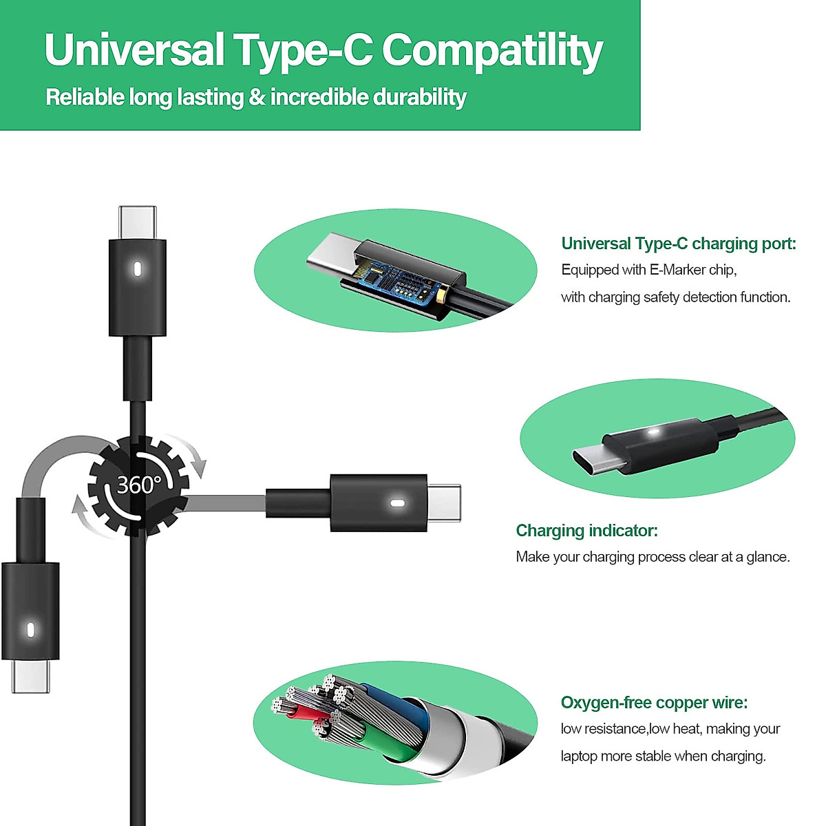 90W USB-C Slim Charger for Dell Latitude 7410 7310 5300 5400 5420 5500 5289 3400 3500 7200 7300 7420 7320 7390 7400 XPS 15 13 12 Inspiron 7506 7706 2-in-1 Precision 3540 3550 LA90PM170 Power Adapter