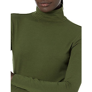 Amazon Essentials Women's Long-Sleeve Turtleneck (Available in Plus Size), Dark Olive, Medium
