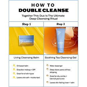 Then I Met You Living Cleansing Balm, Oil Cleanser for Face & Makeup Remover with Grape Seed, Olive & Seaberry Oil, Vegan & Clean Skincare, 3.17 oz