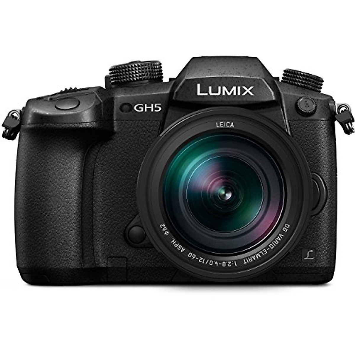 PANASONIC LUMIX GH5 Mirrorless Camera with 12-60mm Lens (DC-GH5LK), 2X 64GB Memory Cards, 2X Spare Battery, Professional Video LED Light, Accessory Bundle