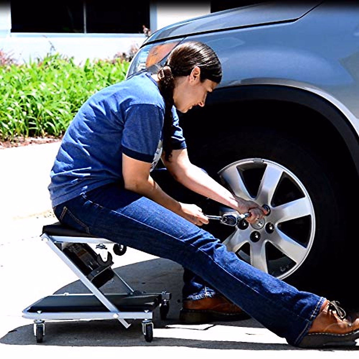 Pro-Lift C-2036D Grey 36" Z-Creeper Seat , Black