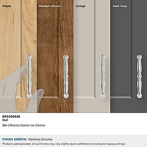 Amerock | Cabinet Pull | Polished Chrome | 3 inch (76 mm) Center to Center | Everyday Heritage | 1 Pack | Drawer Pull | Drawer Handle | Cabinet Hardware