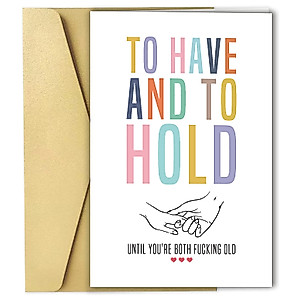 Spercy Funny Wedding Day Card, Congratulation Engagement Card, Marriage Card, To Have and To Hold