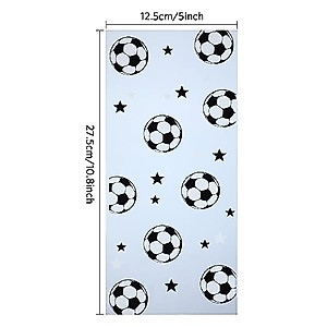 100 Pcs Soccer Treat Bags Gift Bags, Soccer Party Favors Bag Heat Sealable Treat Candy Bags Soccer Cellophane Bag with 100 Pcs Silver Twist Ties (Clear)