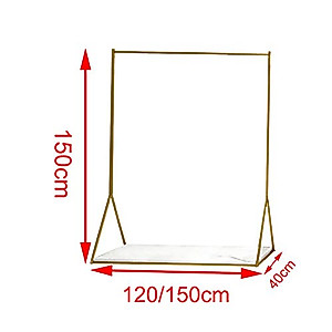 Floorstanding Iron Garment Rail,Stable Fashion Clothes Rail,Clothing Stores Bridal Salon, Durable/Golden / 150×150×40cm