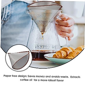 COLLBATH 304 Stainless Brewed Coffee Filter Coffee Maker Cone Tea Coffee Strainer Espresso Filter Plate Coffee Filter Mesh Coffee Filter Basket Coffee Machine Simple Filter Mesh